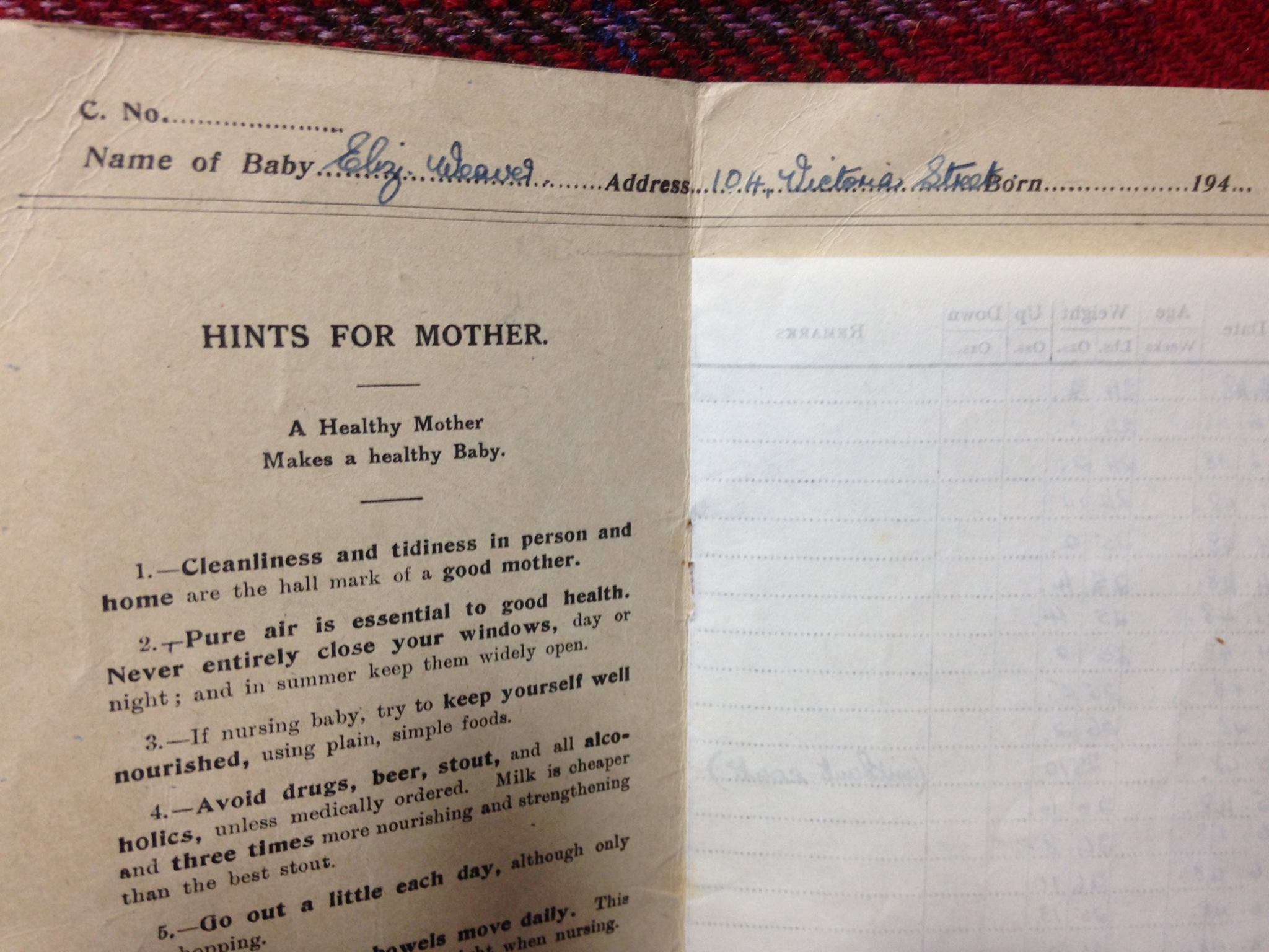 Health Record & Baby Card - Blantyre Project - Official History ...