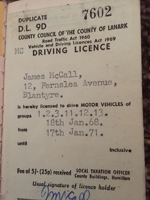 Old Style Driving Licenses - Blantyre Project - Official History ...
